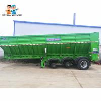China Heavy Duty 3 Axles 60T Caterpillar Box Truck Trailer Genron Brand Used To Delivery Sands for sale
