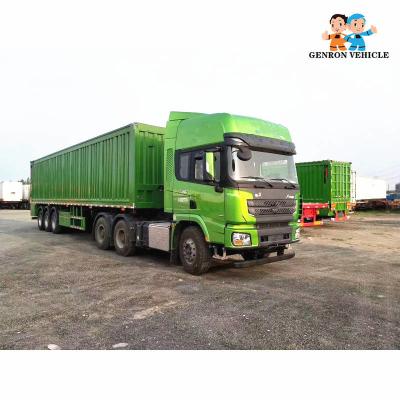 China Tri Axles Box Body Quad Axle 50 Tons Tipper Truck Trailers for sale