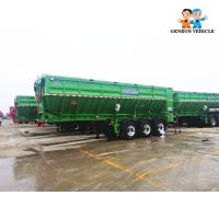 China 3 Axles V - Type 60 Tons Capacity Crawler Dumping Semi Truck Trailer With Mechanical Suspension for sale