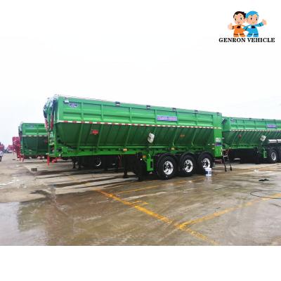 China 3 Axles V - Type 60 Tons Capacity Crawler Dumping Semi Truck Trailer With Mechanical Suspension for sale