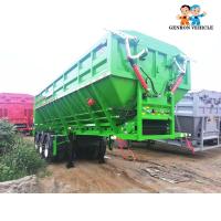 China 3 Axles V - Type 60 Tons Capacity Crawler Dumping Semi Truck Trailer With Mechanical Suspension for sale