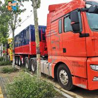 China Genron Heavy Duty With Air Suspension 3 Axles Dumping Semitrailer For Transporting 40FT / 20FT Containers for sale