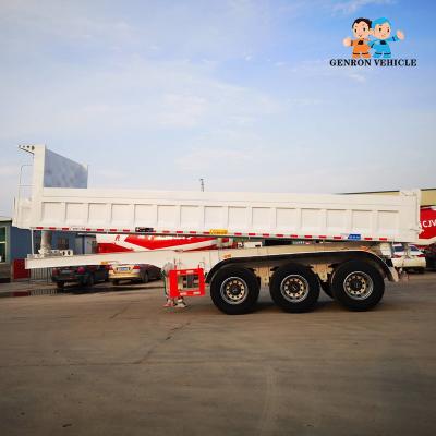 China 3 Axles Heavy Duty Rear Tipper Semitrailer Used To Delivery 20 FT Containers Or Limestone With Air Suspension for sale