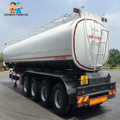 China Pneumatic Bottom Valve Four Axles Genron 55CBM Fuel Tank Trailer for sale