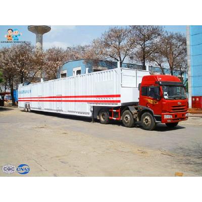 China Safe Vehicle Transport Skeleton Q345 Enclosed Semi Car Hauler for sale