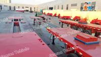 China Extendable 3 Axles Genron Semi Truck Flatbed Trailer for sale