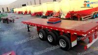 China Extendable 3 Axles Genron Semi Truck Flatbed Trailer for sale