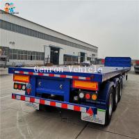 China 40 Foot Container 50t Flatbed Semi Trailer With 3 Axles Air Suspension for sale