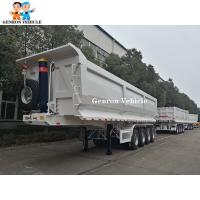 China 4 Axles 10M Heavy Duty Steel Semi Truck Dump Trailer With Air Suspension for sale