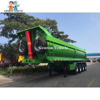 China 4 Axles 50T Dump Semi Trailers Hydraulic Rear Tipper Semi Trailer With WABCO Valve for sale