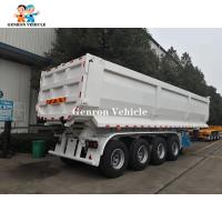China 4 Axles 10M Heavy Duty Steel Semi Truck Dump Trailer With Air Suspension for sale