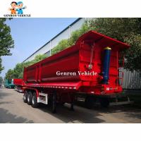 China 3 Axles 60 Tons Steel End Dump Trailer Transport Sand Stone Construction Materials for sale
