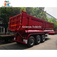 China 3 Axles 60 Tons Steel End Dump Trailer Transport Sand Stone Construction Materials for sale