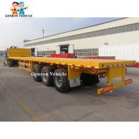 China 3 Axles Flatbed Cargo 20ft 40ft Container Trailer Mechanical / Air / Bogie Suspension for sale