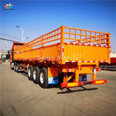 China 50T Side Tipper Semi Trailer 3 Axle Semi Trailer Mechanical Suspension for sale