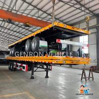 China 40-60 Tons 2 Axles Flatbed Semi Trailer For Transport Containers for sale