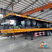 China 40-60 Tons 2 Axles Flatbed Semi Trailer For Transport Containers for sale