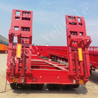 China 140 Ton Heavy Duty 4 Lines 8 Axles Low Bed Semi Trailer Truck Carry XE1250 Excavators for sale