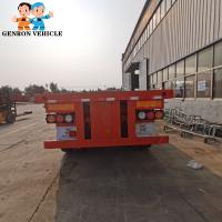 China Mechanical Suspension 4 Axles Container Flat Bed Semi Car Truck Utility Trailer With Twist Lock for sale