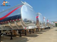 China 3 Axles 42000L Beautiful Mirror Aluminum Liquid Tanker Trailer Exported To Saudi Arabia for sale