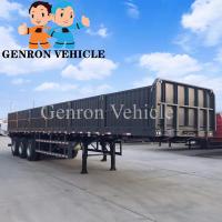 China 35 Tons 3 Axles Drop Side Semi Trailer Trucks Mechanical Suspension for sale