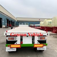 China 3 Axles Cement Bag Container Semi Trailer Trucks Flat Bed Container Export To Zambia for sale
