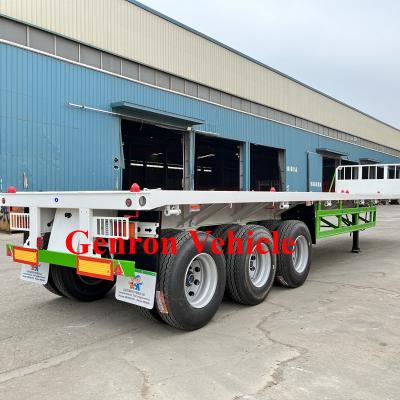 China 3 Axles Cement Bag Container Semi Trailer Trucks Flat Bed Container Export To Zambia for sale
