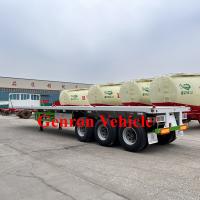 China 3 Axles Cement Bag Container Semi Trailer Trucks Flat Bed Container Export To Zambia for sale