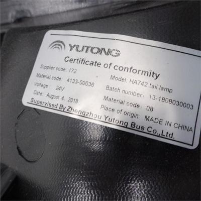 China Yutong With Rear Tail Light 4133-00036 for sale