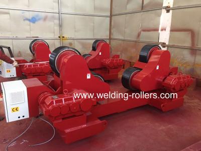 China 20 Ton Tank Turning Welding Rollers Self Aligning With PU Wheels Pressure Vessel Wind Tower for sale