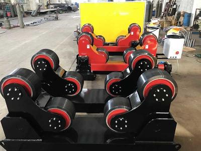 China Vessels 40-100Tons Self Aligning Pipe Welding Rollers,PU Wheels For Wind Tower And Tank for sale