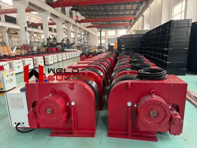 China 80 Ton Welding Tank Rollers Bolt Adjustment With Motorized Moving Wheels for sale
