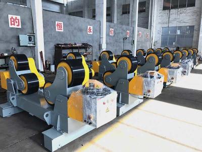China Bulk 30T Self Aligning Pressure Vessels Pipe Turning Rolls With Double Motor / PU Wheels for sale