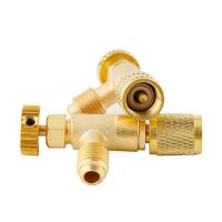 China Pure Copper Ac Access Valve Liquid Filling Lead Free Regular Brass for sale
