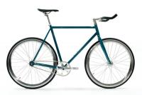 China Electroplating Frame Fixed Gear Bicycle Single Speed 52cm Retro Steel Silver With V Brakes for sale