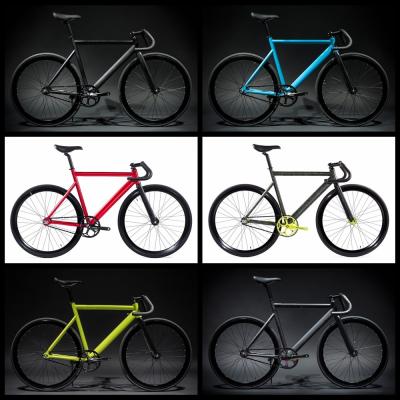 China Electroplating Frame Fixed Gear Bicycle Single Speed 52cm Retro Steel Silver With V Brakes for sale
