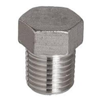 China Hex Square Plug npt bsp thread end stainless steel 316L pipe fittings hexagon head for sale