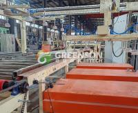 China Full Automatic Double Side Gypsum Board Laminating Machine with 1300mm Effective Laminating and PLC System for Ceiling Tile Production Line for sale