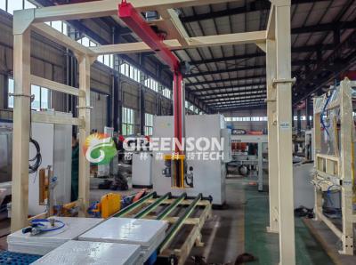 China Automatic 60x60cm PVC Coated Gypsum Ceiling Tile Making Machine with 1300mm Effective Laminating and 2-6 Million Sq.m/year Capacity for sale