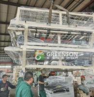 China PLC Controlled Fully Automatic Lamination Machine for 2x2 PVC Gypsum Ceiling Tiles with 15m/min Speed for sale