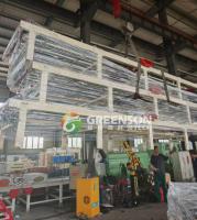 China PLC Controlled Fully Automatic Lamination Machine for 2x2 PVC Gypsum Ceiling Tiles with 15m/min Speed for sale