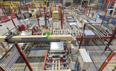 China Fully Automatic Plasterboard Laminating Machine with 1300mm Effective Lamination Width and 3-15m/min Adjustable Speed for Gypsum Ceiling Tile Production for sale
