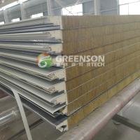 China Automatic Easy To Operate Sandwich Panel Production Line With Pre-Painted Galvanized Steel For 40-300 Mm Thickness Rock Wool Panels for sale