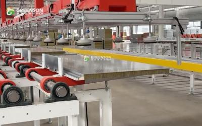 China Easy To Operate High Efficent Rock Wool Polyurethane Foam Panel Production Line with PLC Numerical Control System for sale