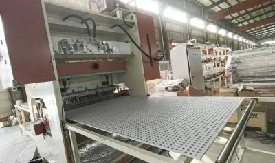 China Automatic CNC Panel Punching Machine with 200T Pressure 50 Times/Minute Speed and 1220mm Perforation Width for Gypsum MDF Fiber Cement Board for sale