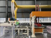 China Industrial Gypsum Board Saw Machine 3 Pieces/Minute Cutting Speed For 1200 Mm*2400 Mm Boards Dust Free Operation for sale
