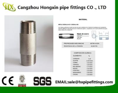 China full coupling npt male b16.11 a105 nipple pe npt carbon steel pipe nipple for sale