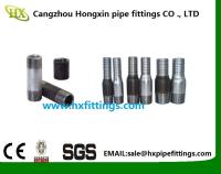 China Double Thread carbon steel pipe nipple barrel nipple for sale