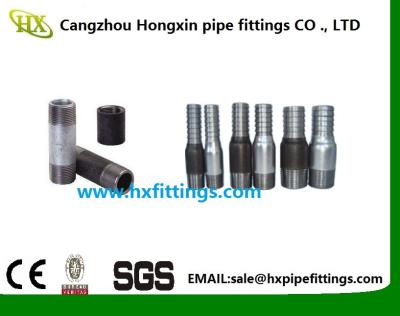 China Double Thread carbon steel pipe nipple barrel nipple for sale