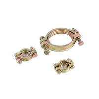China Heavy duty double bolt Malleable iron cast steel metal hose clamp for sale
